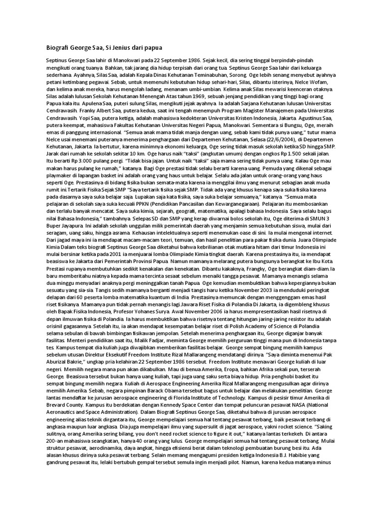 Inspirasi dari George Saa | PDF | Ilmu Sosial