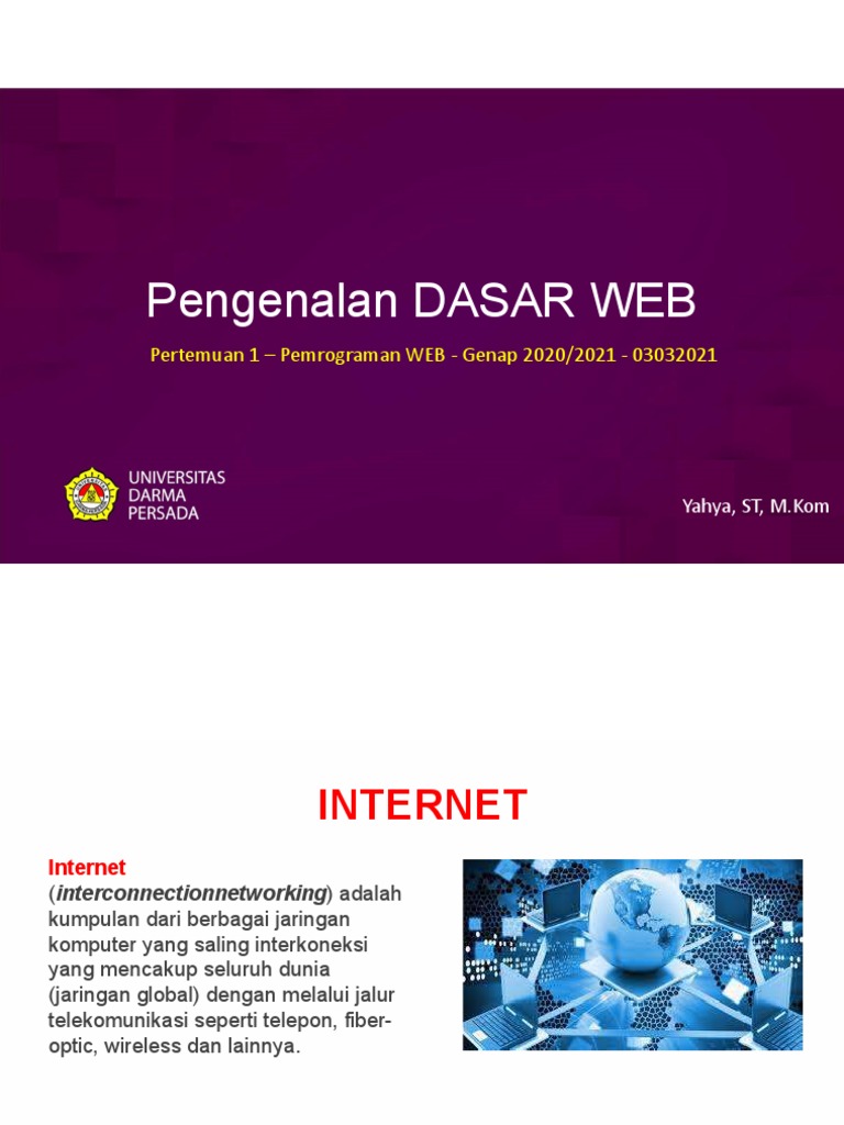 PERTEMUAN 1 - PENGENALAN WEB - Genap 2020-2021 - 03032021 | PDF