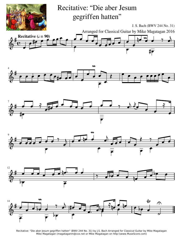 Bach's Recitative "Die aber Jesum gegriffen hatten | PDF | Musical ...