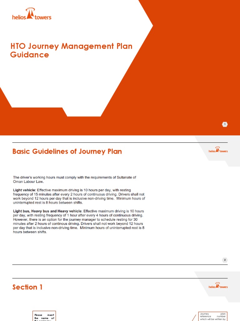 Journey Management Plan Guidance | PDF | Road Transport | Vehicles