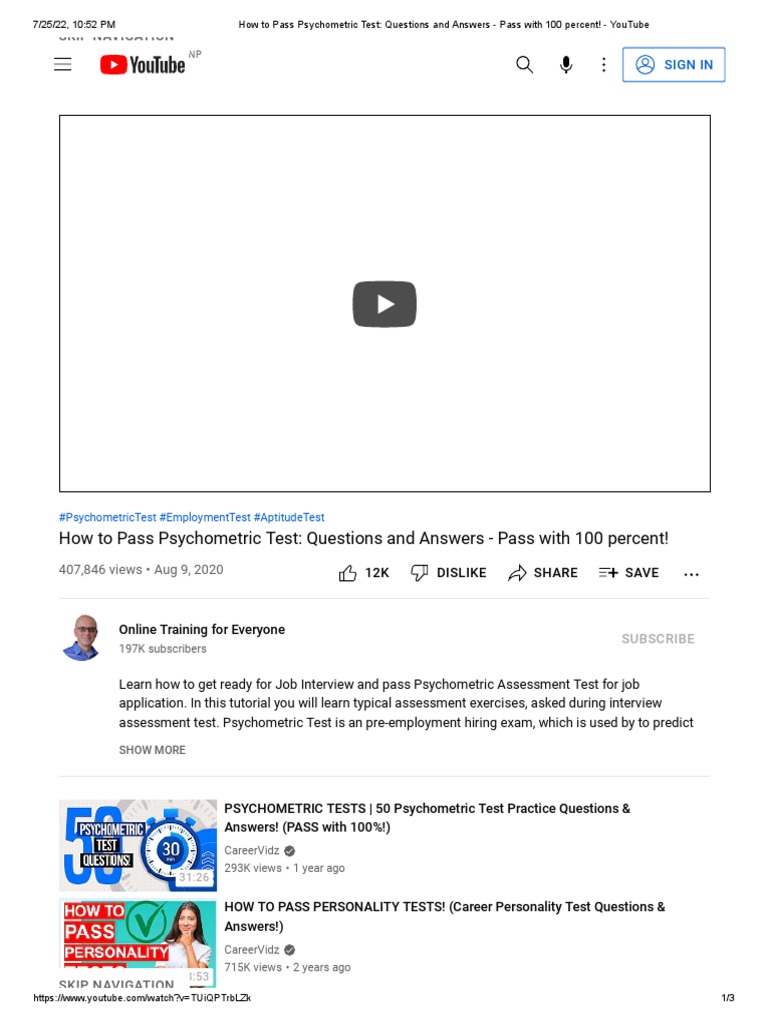 How To Pass Psychometric Test - Questions and Answers - Pass With 100 ...