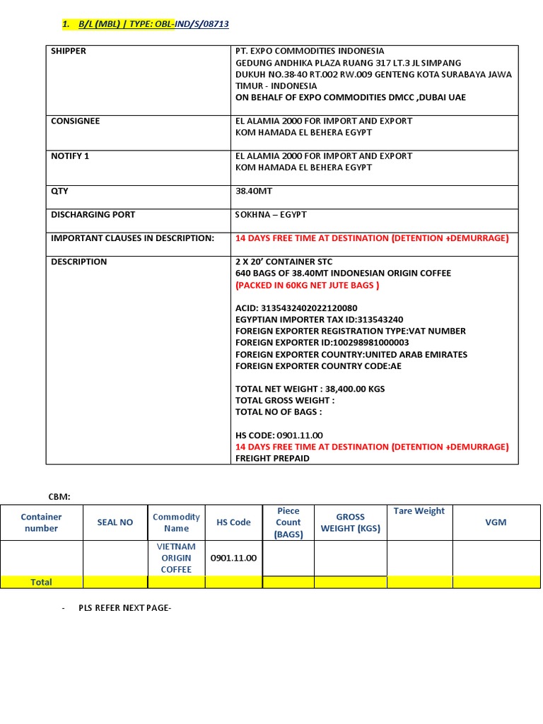 Pre Shipping instructions -8713- | PDF | Trade | Economies