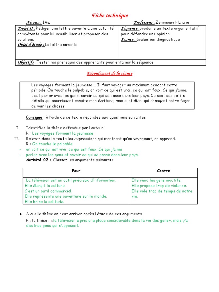 Fiche D'evaluation | PDF