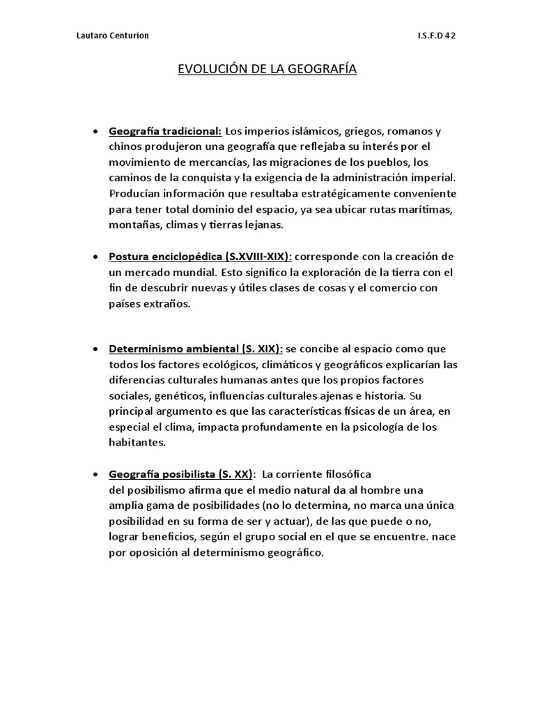 Evolución De La Geografía Pdf Geografía Science
