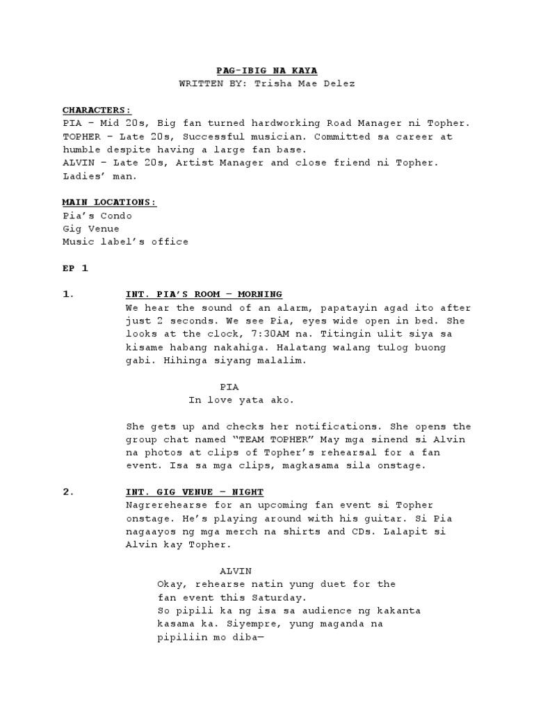 Pagibig Na Kaya Script DR 1 | PDF