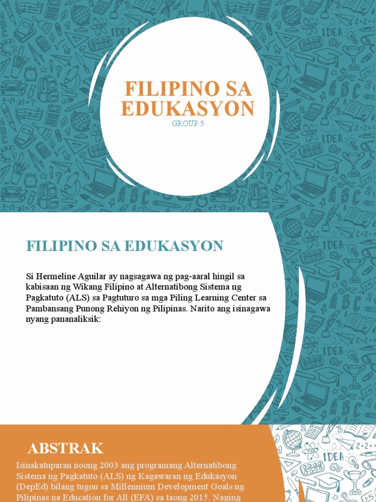 Filipino Sa Edukasyon: Group 5 | PDF