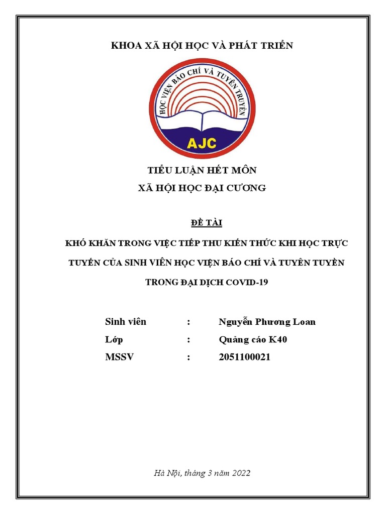 Tiểu Luận XHH | PDF