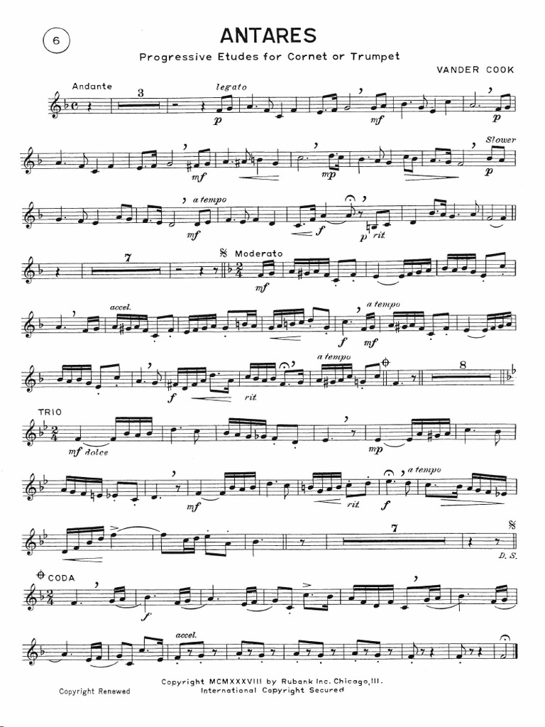 Antares: Progressive Etudes Cornet Trumpet | PDF