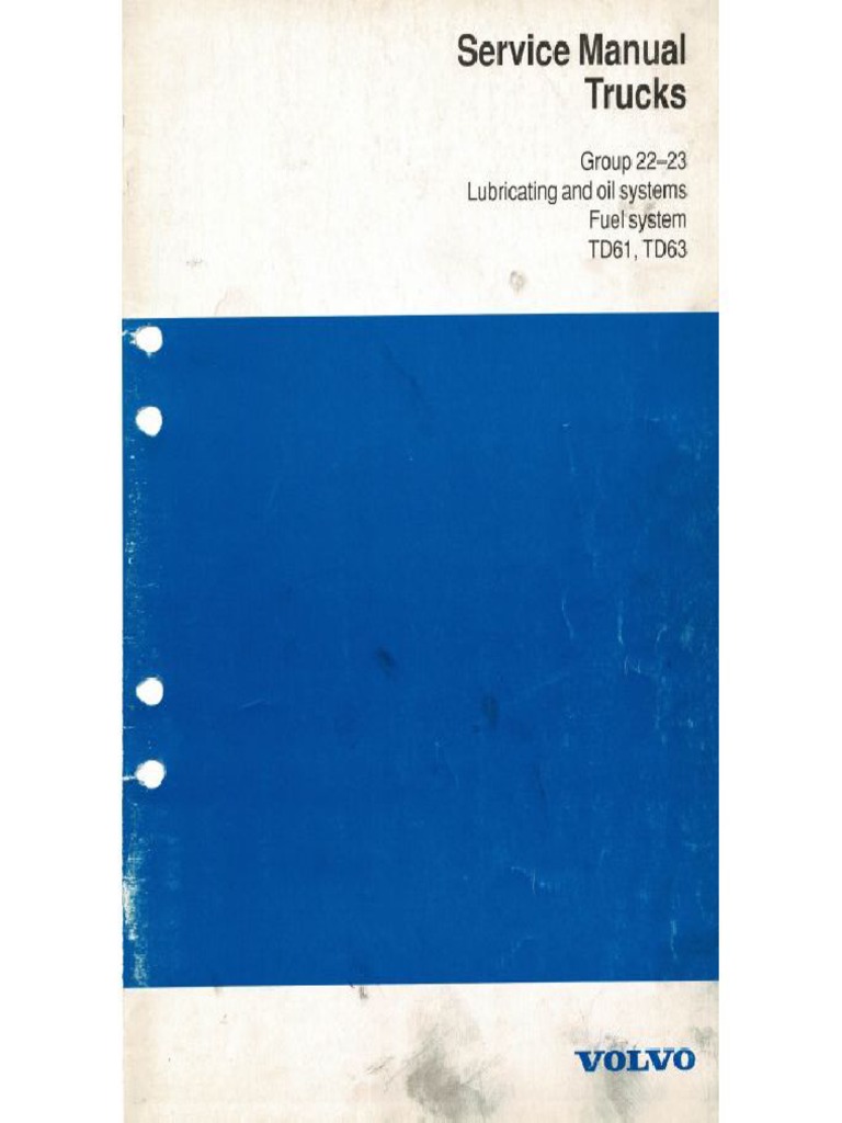 VOLVO TD61 TD 63 Service Manual Trucks | PDF