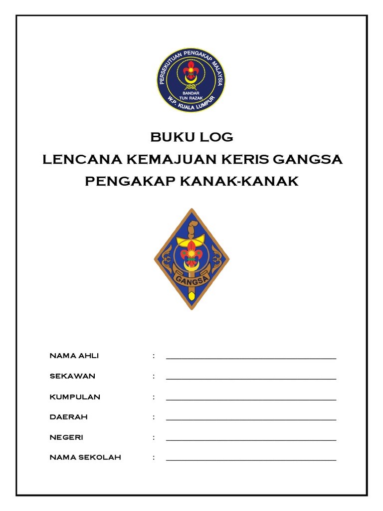 Buku Log Lencana Kemajuan Keris Gangsa Pengakap Kanak-Kanak | PDF