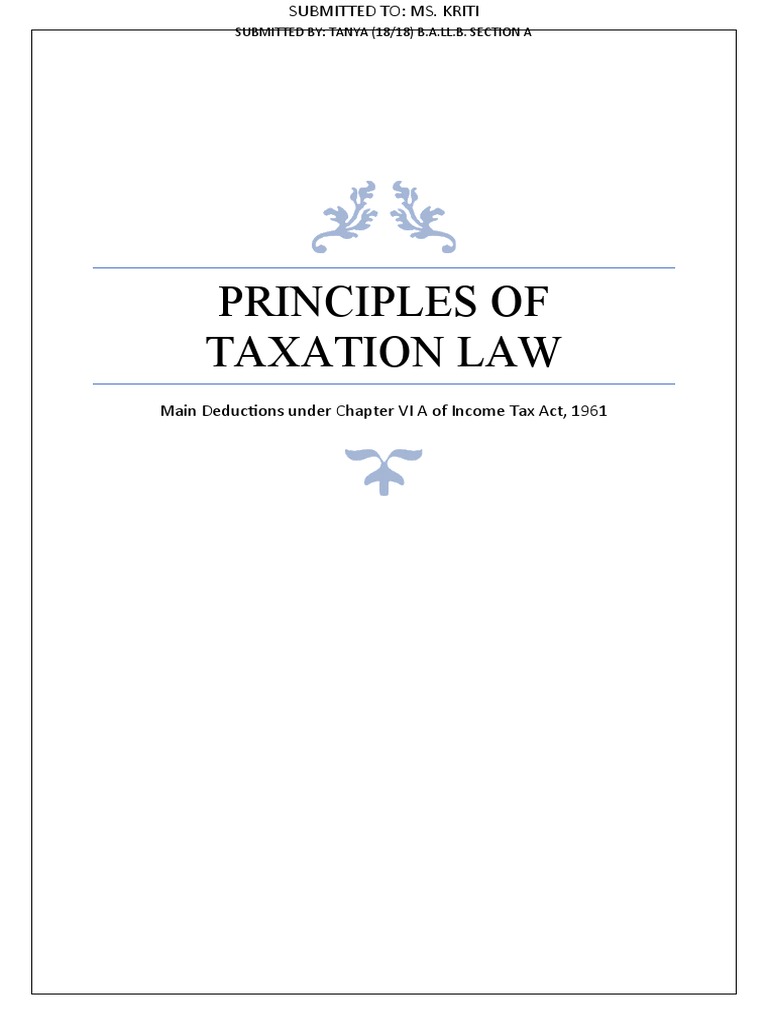 Taxation Project | PDF | Taxes | Income Tax