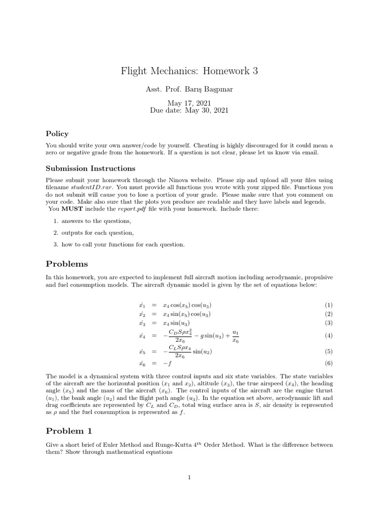 Homework 3 Pdf Flight Aircraft