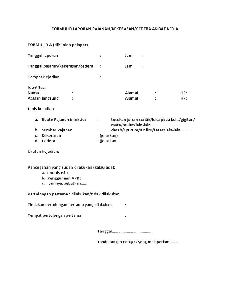 1345 FORMULIR LAPORAN PAJANAN | PDF