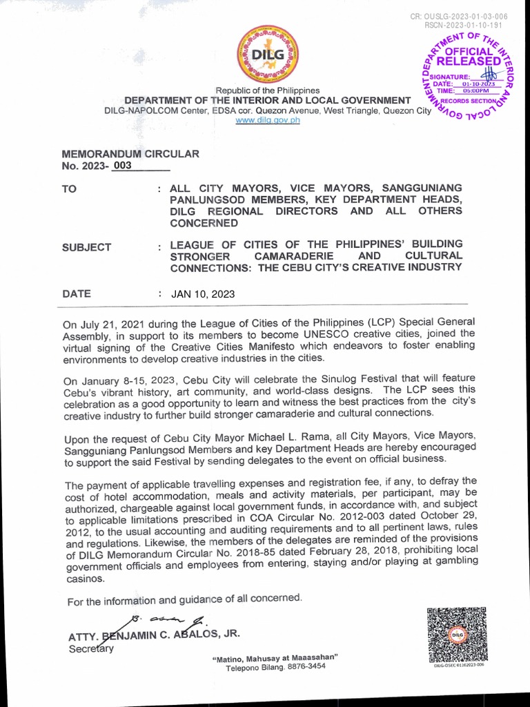 Dilg Memocircular 2023117 - Ab053ccc0a | PDF