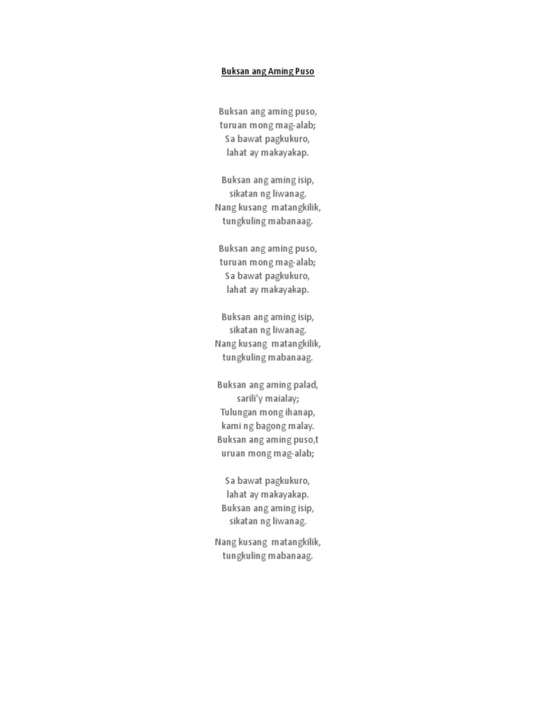 Lent Tagalog Lyrics | PDF