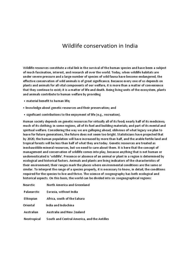 Wildlife Conservation in India (Geography Record) | PDF | Tiger ...