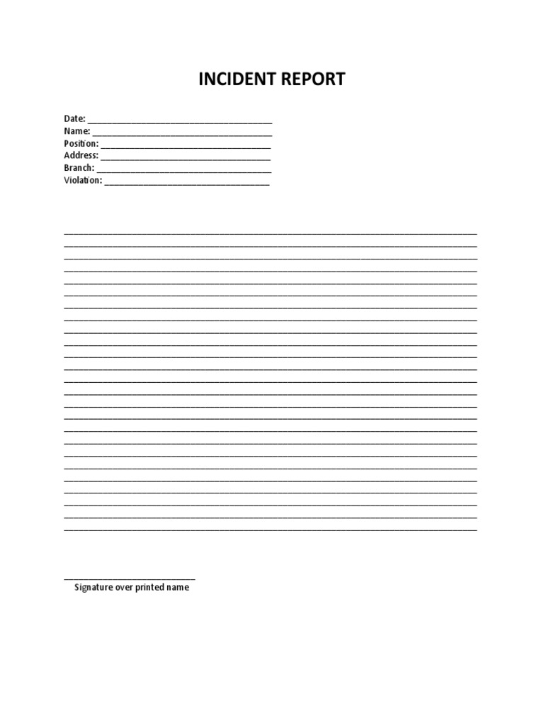 Incident Report | PDF