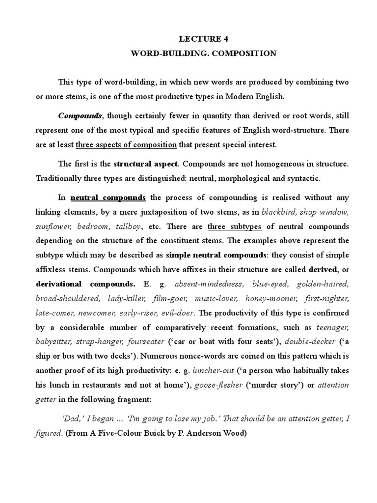 Understanding the Complex Nature of Compound Words | PDF | Word ...