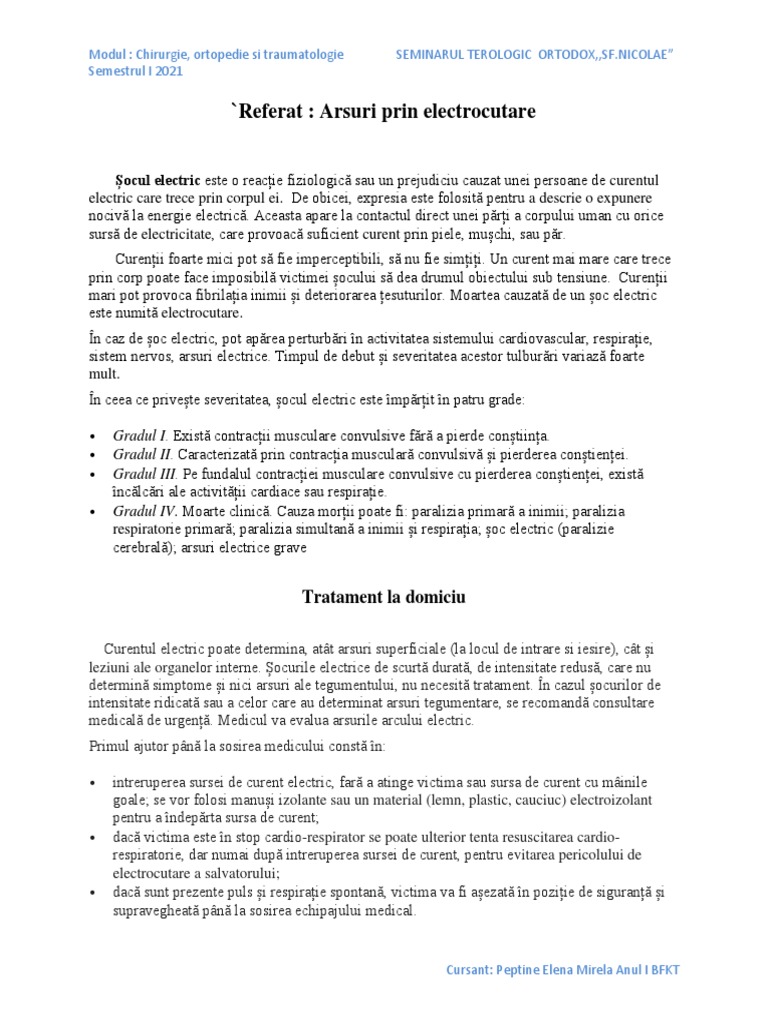 Arsuri Prin Electrocutare | PDF