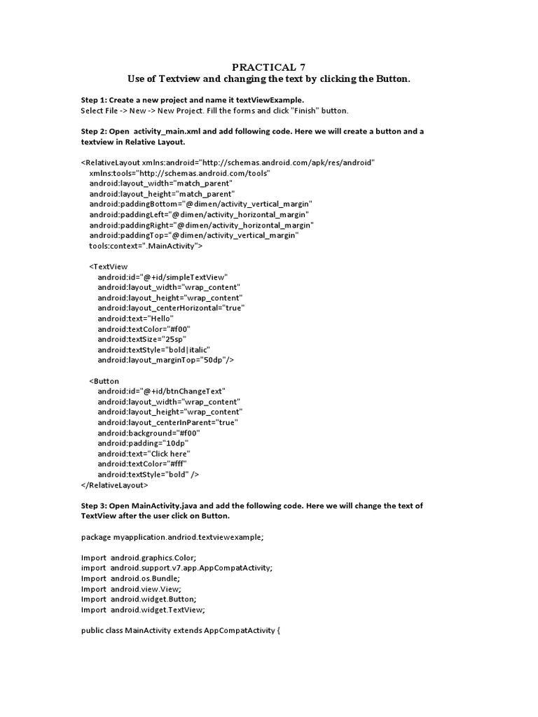 MAD Practical 7 | PDF | Android (Operating System) | Operating System Families
