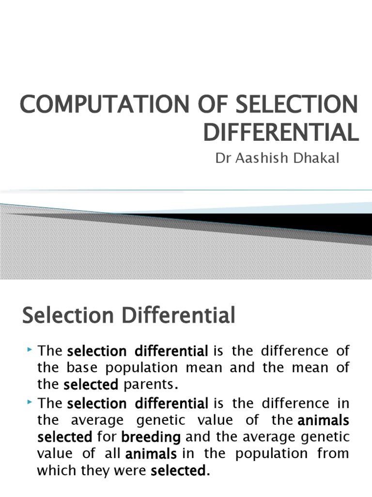 Selection Differential Calculation Guide | PDF | Cattle | Standard ...