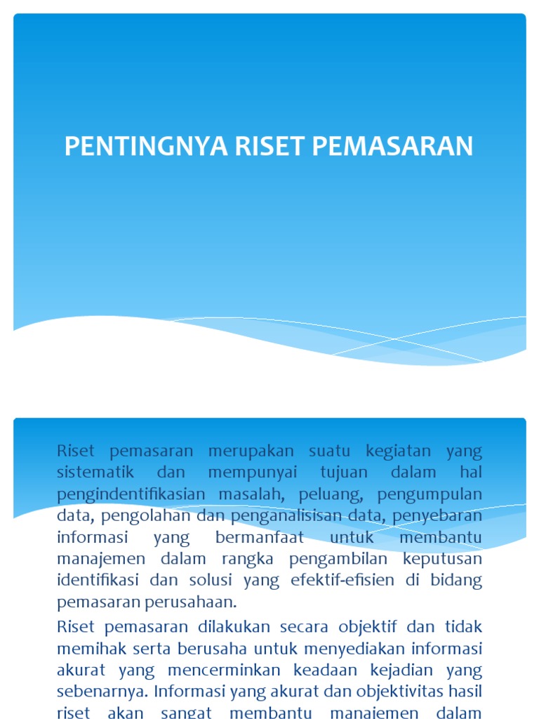 Pentingnya Riset Pemasaran | PDF