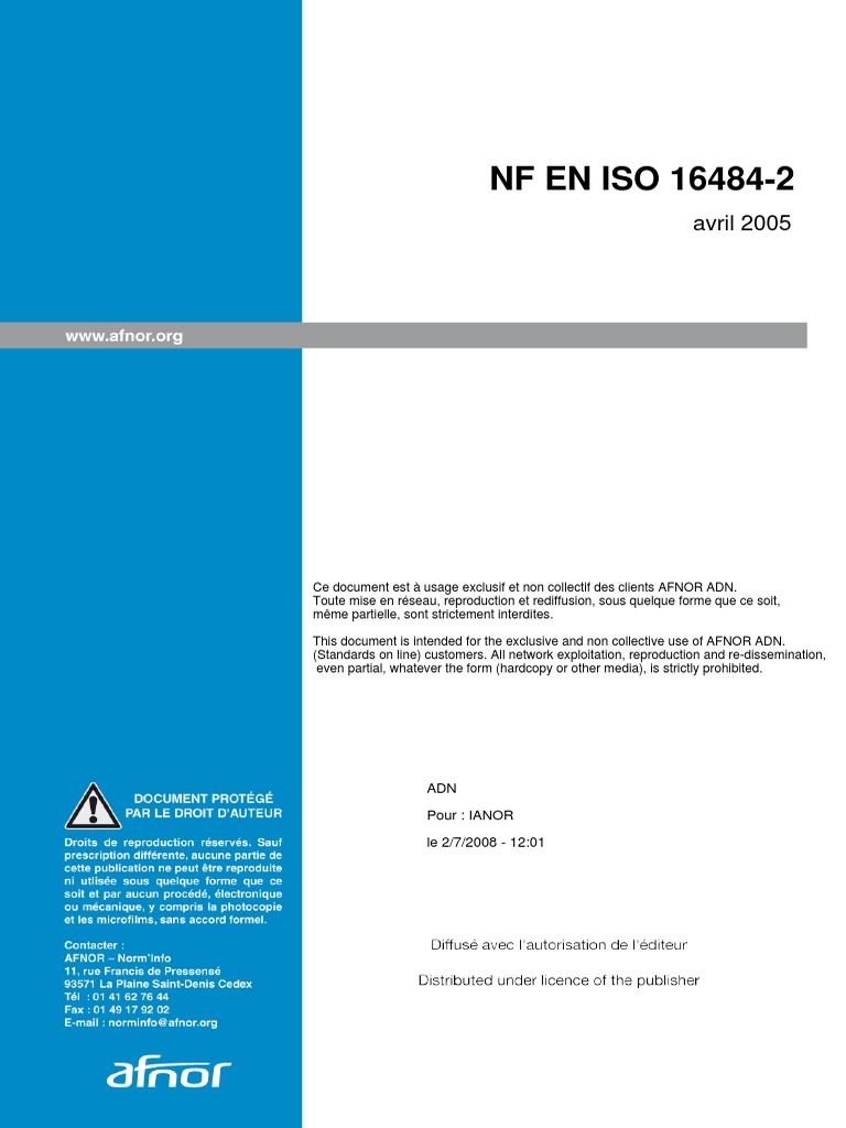 NF en Iso 16484-2 | PDF | Commission électrotechnique internationale ...