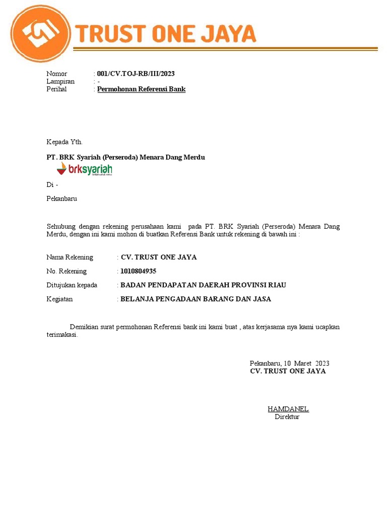 PT. BRK Syariah (Perseroda) Menara Dang Merdu | PDF