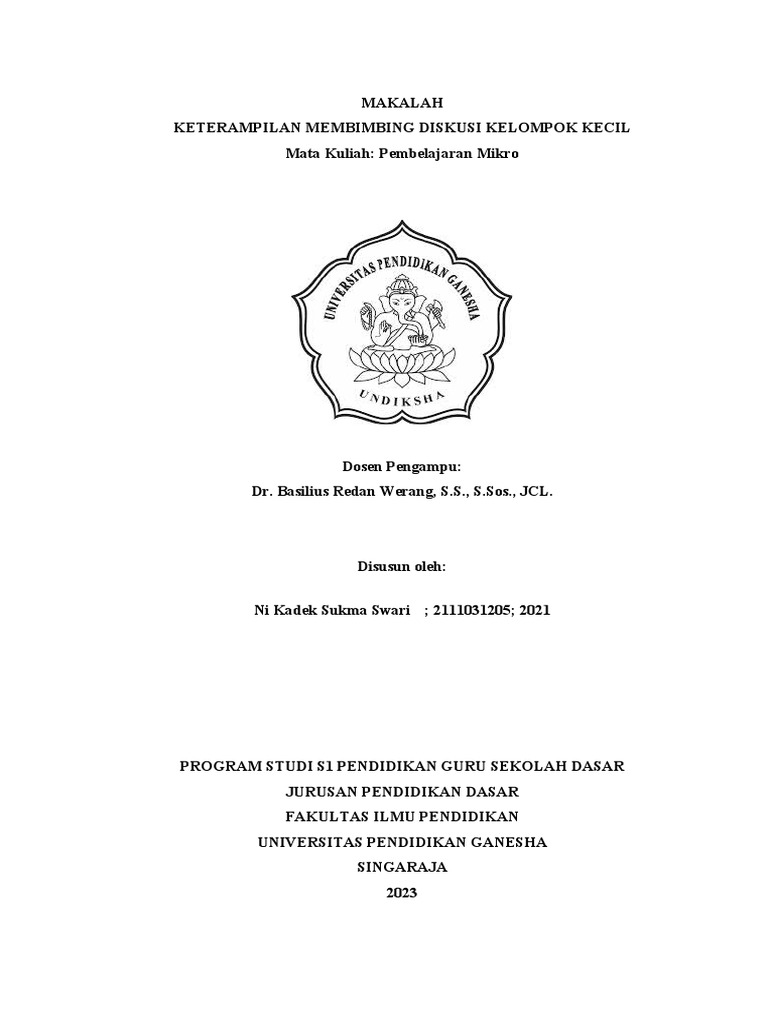 Makalah Keterampilan Membimbing Diskusi | PDF
