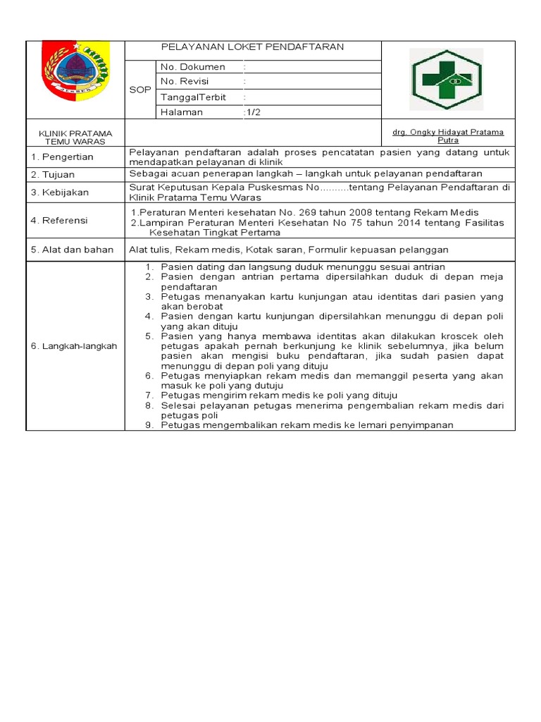 SOP Pendaftaran (Repaired) | PDF