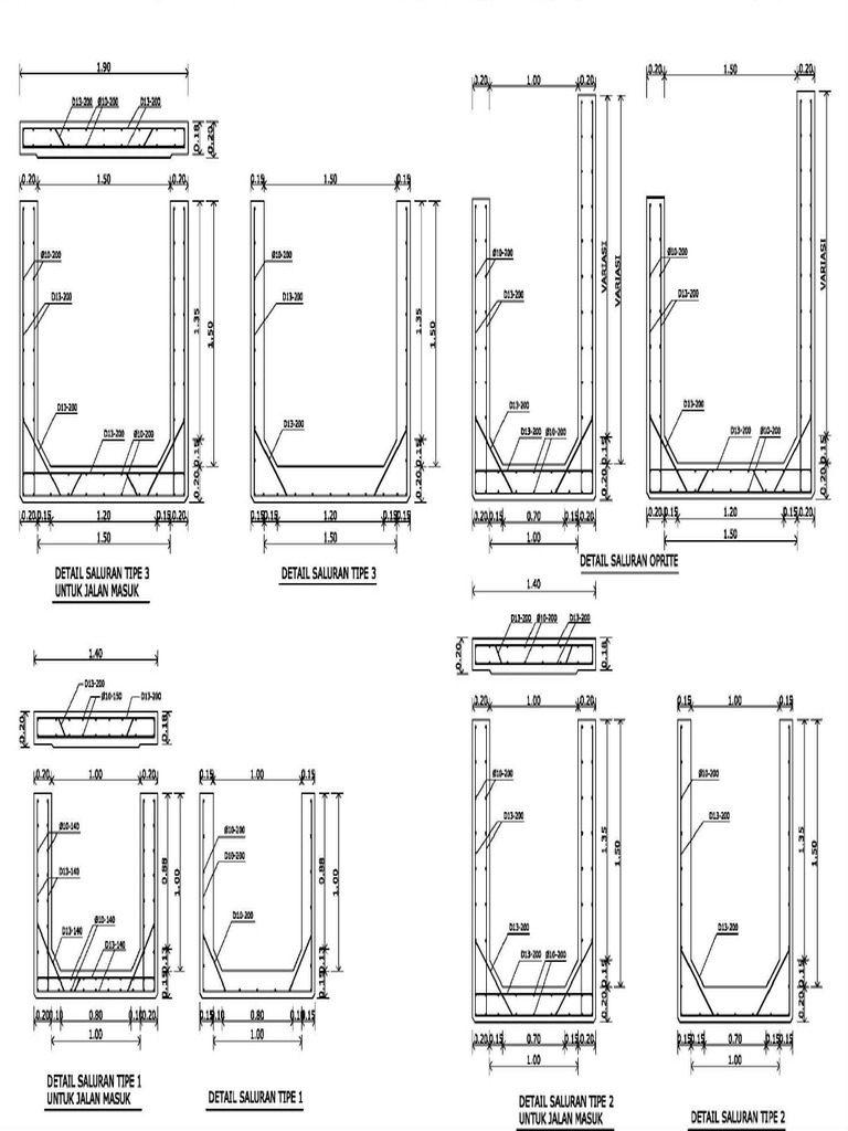 Detail Saluran U DITCH | PDF