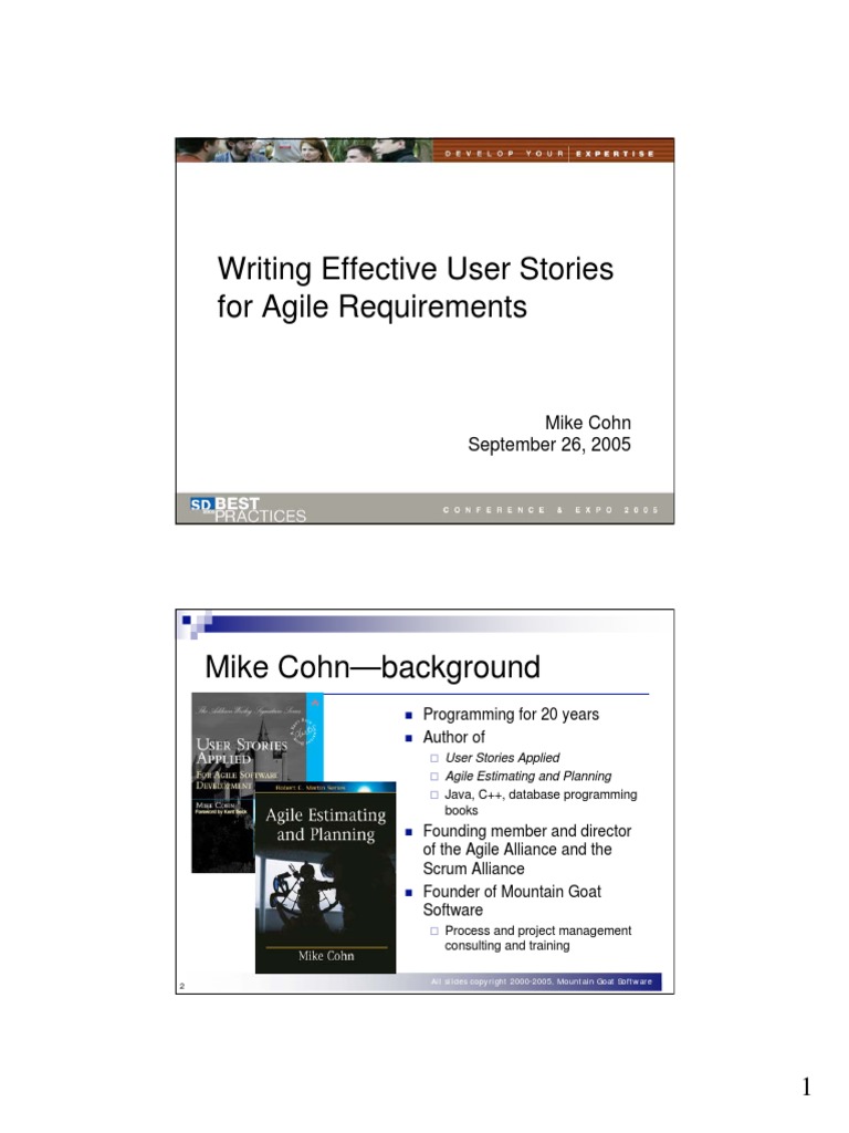 Writing Effective User Stories For Agile Requirements: Mike Cohn ...
