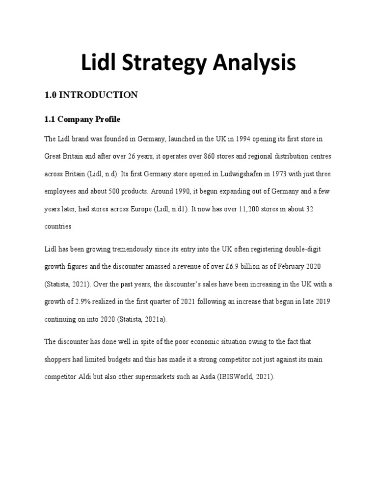 Lidl Strategy Analysis | PDF | Supermarket | Swot Analysis