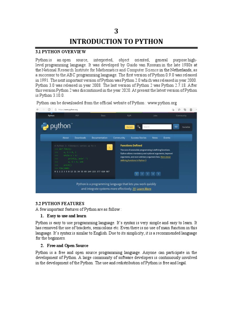 3 Introduction To Python: National Research Institute For Mathematics and Computer Science | PDF ...