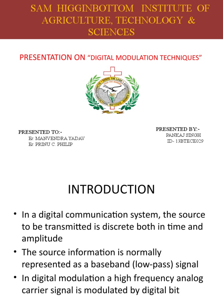 Digital Modulation Techniques Overview | PDF