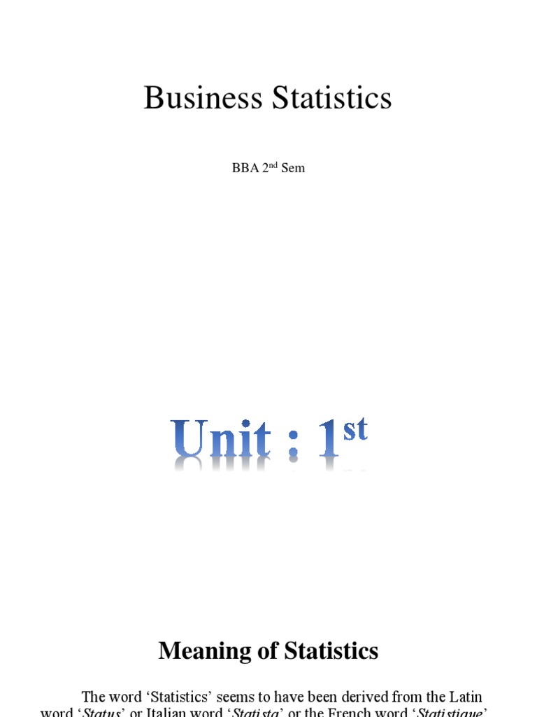 Business Statistics: Bba 2 Sem | PDF | Statistics | Probability ...