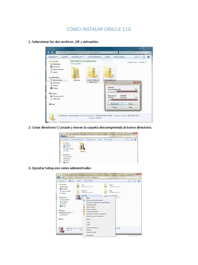 Como Instalar Oracle 11G | PDF | Java (lenguaje de programación) | Oracle Corporation