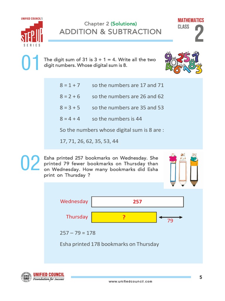 Chapter 2 Solutions - Addition and Subtraction Word Problems | PDF ...