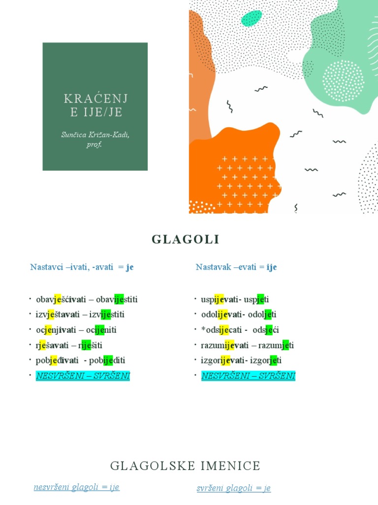 Kraćenje Ije U Je | PDF