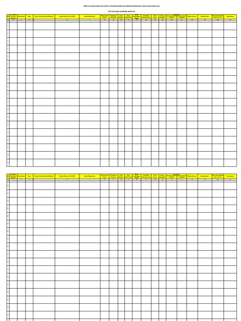 Form Data Baseline | PDF