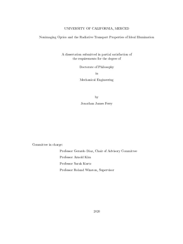 Non Imaging Optics Dizertation | PDF | Metrology | Electromagnetic ...