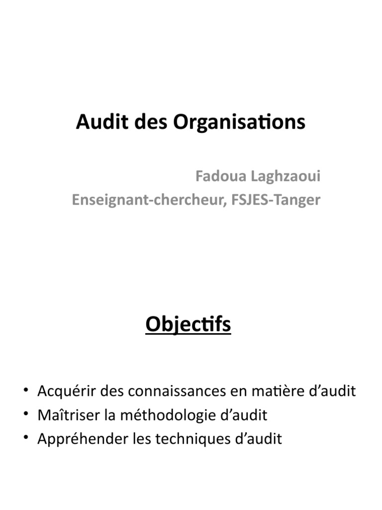 Cours Audit | PDF | Audit | Contrôle interne Cours Audit | PDF | Audit | Contrôle interne
