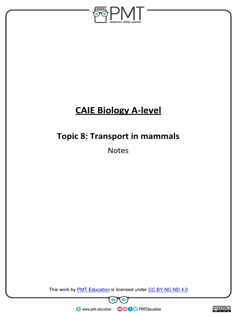 As Level Biology Summary Notes (2022-2024 Syllabus) | PDF | Atrium ...