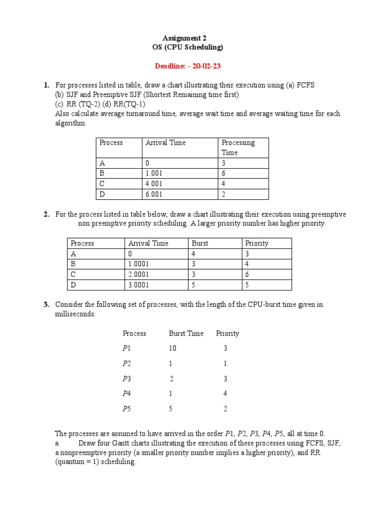 Os Questions | PDF | Scheduling (Computing) | Computer Engineering