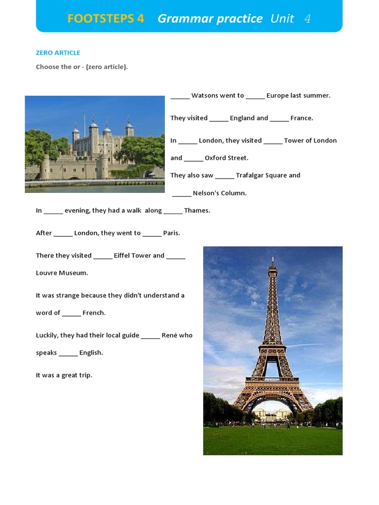 Footsteps 4: Grammar Practice Unit 4 | PDF