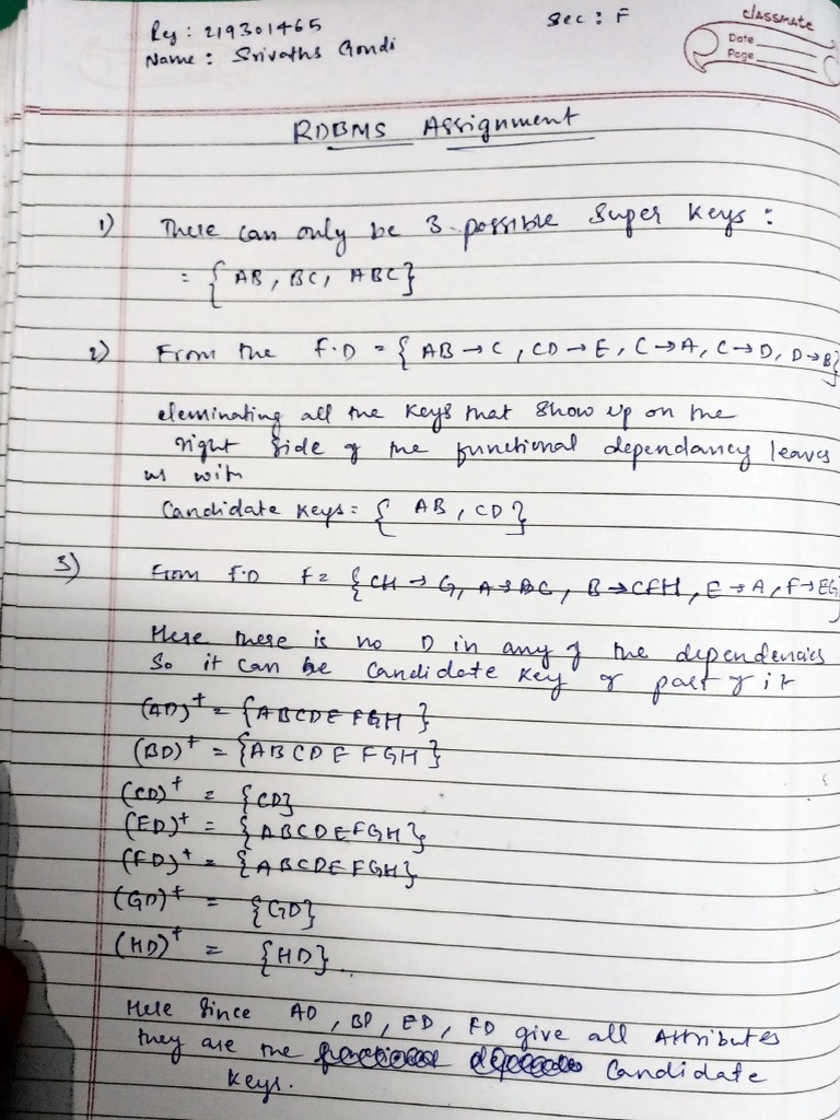 Srivaths, 219301465, RDBMS Assignment | PDF