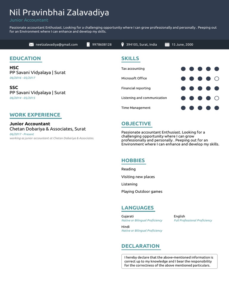 Nil's Resume | PDF | Human Communication | Cognitive Science