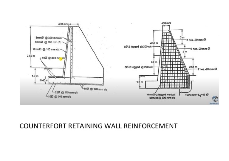 Counterfort Retaining Wall Reinforcement | PDF