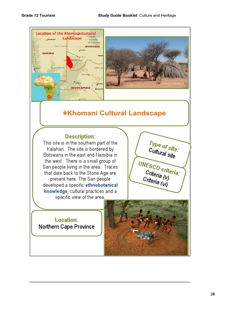 Khomani Cultural Landscape Overview | PDF
