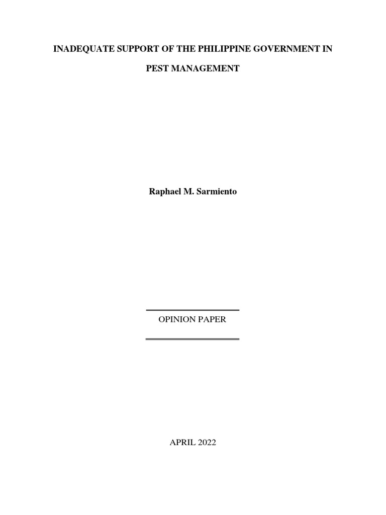 Insufficient Government Support Hinders Effective Integrated Pest ...